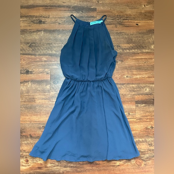 Francesca's Collections | Dresses | Francesca Blue Pleated Halter Dress ...